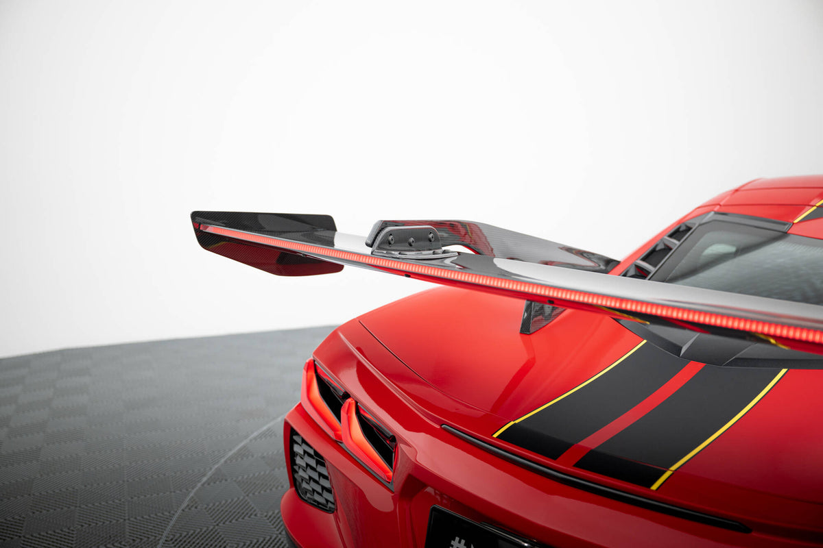 Maxton Design - Carbon Fiber Rear Wing + LED Chevrolet Corvette C8 | Royal Body Kits