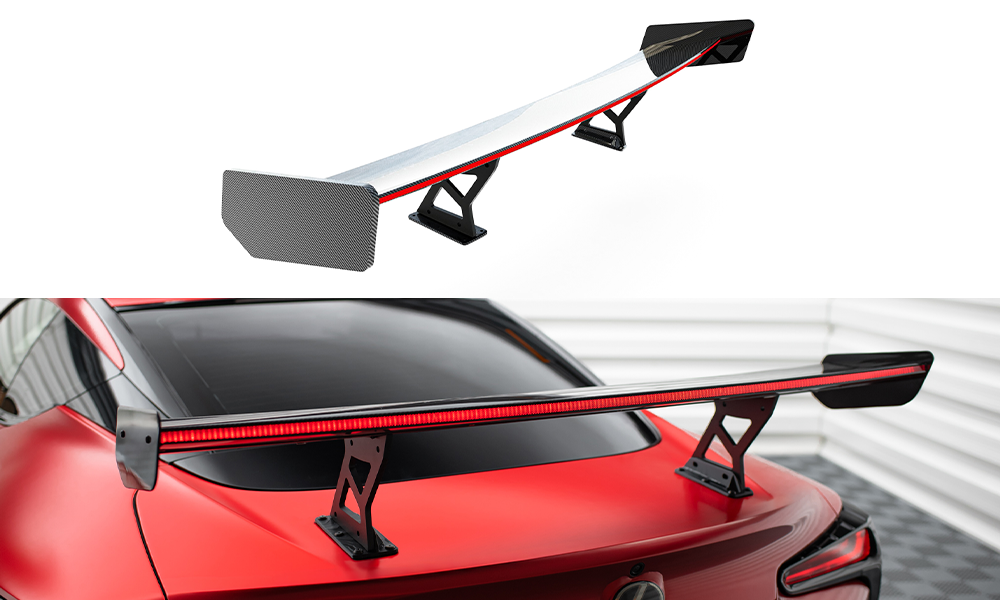 Maxton Design - Carbon Fiber Rear Wing with Internal Brackets Uprights + LED Lexus LC | Royal ...