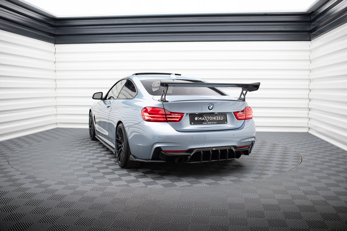 Maxton Design - Carbon Fiber Rear Wing with External Brackets Uprights BMW Series 4 / Series 4 M ...