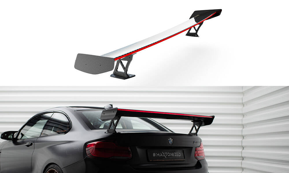 Maxton Design - Carbon Fiber Rear Wing (External Brackets Uprights) + LED BMW M2 F87 | Royal ...