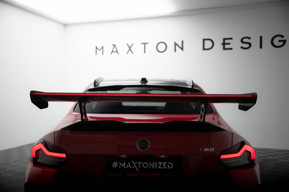 Maxton Design - Carbon Fiber Rear Wing with Internal Brackets Uprights + LED BMW M2 G87 | Royal ...