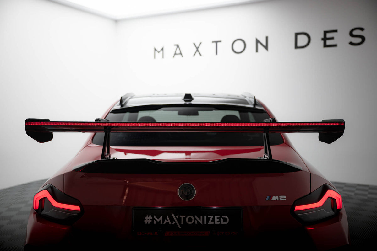Maxton Design - Carbon Fiber Rear Wing with Upper Swan Mounting + LED BMW M2 G87 | Royal Body Kits