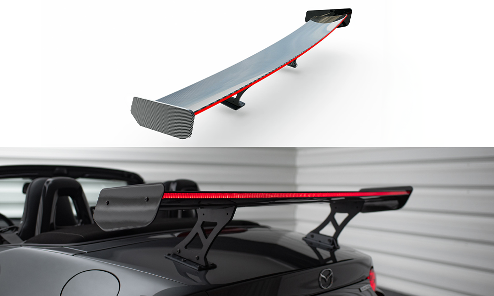 Maxton Design - Carbon Fiber Rear Wing JDM Style + LED Mazda MX-5 ND ...