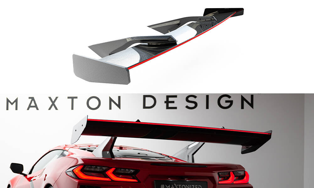 Maxton Design - Carbon Fiber Rear Wing + LED Chevrolet Corvette C8 ...