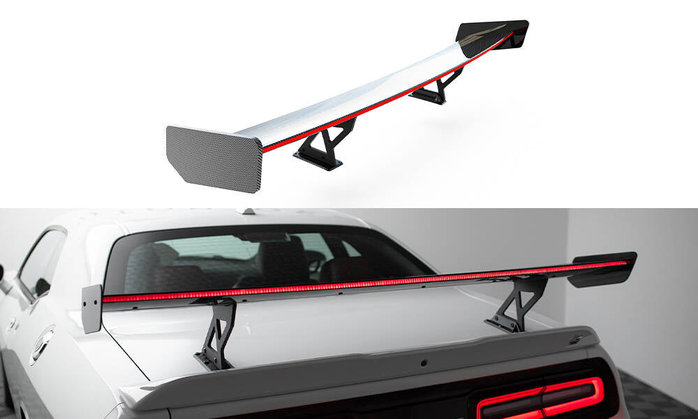 Maxton Design - Carbon Fiber Rear Wing + LED Dodge Challenger MK3 ...