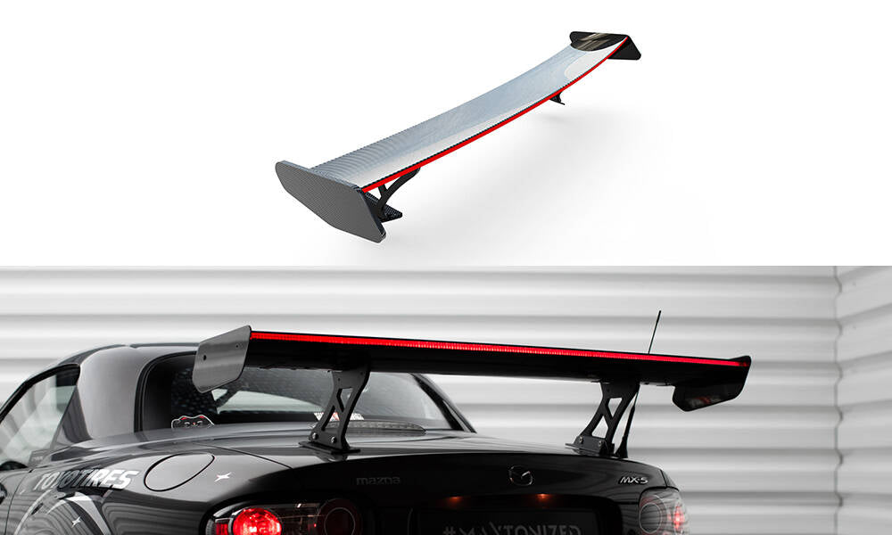 Maxton Design - Carbon Fiber Rear Wing + LED Light Mazda MX-5 Hardtop ...