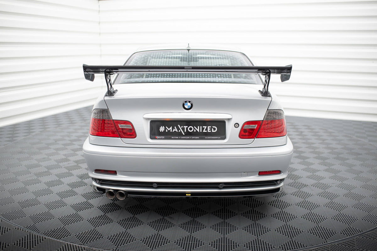 Maxton Design - Carbon Fiber Rear Wing with External Brackets Uprights BMW Series 3 Coupe E46 ...