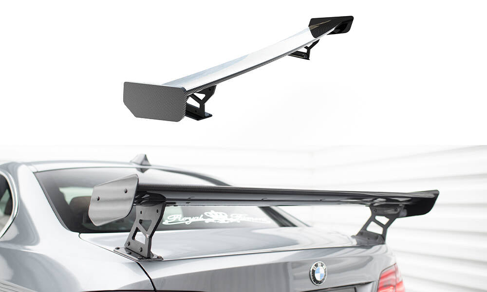 Maxton Design - Carbon Fiber Rear Wing with External Brackets Uprights BMW Series 3 / M3 Coupe ...