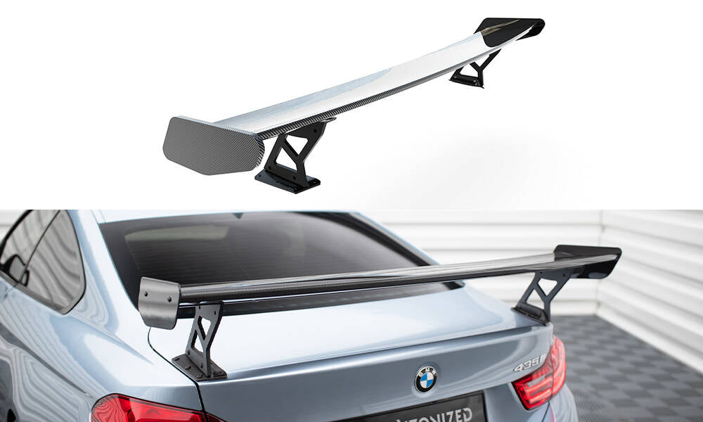 Maxton Design - Carbon Fiber Rear Wing with External Brackets Uprights BMW Series 4 / Series 4 M ...