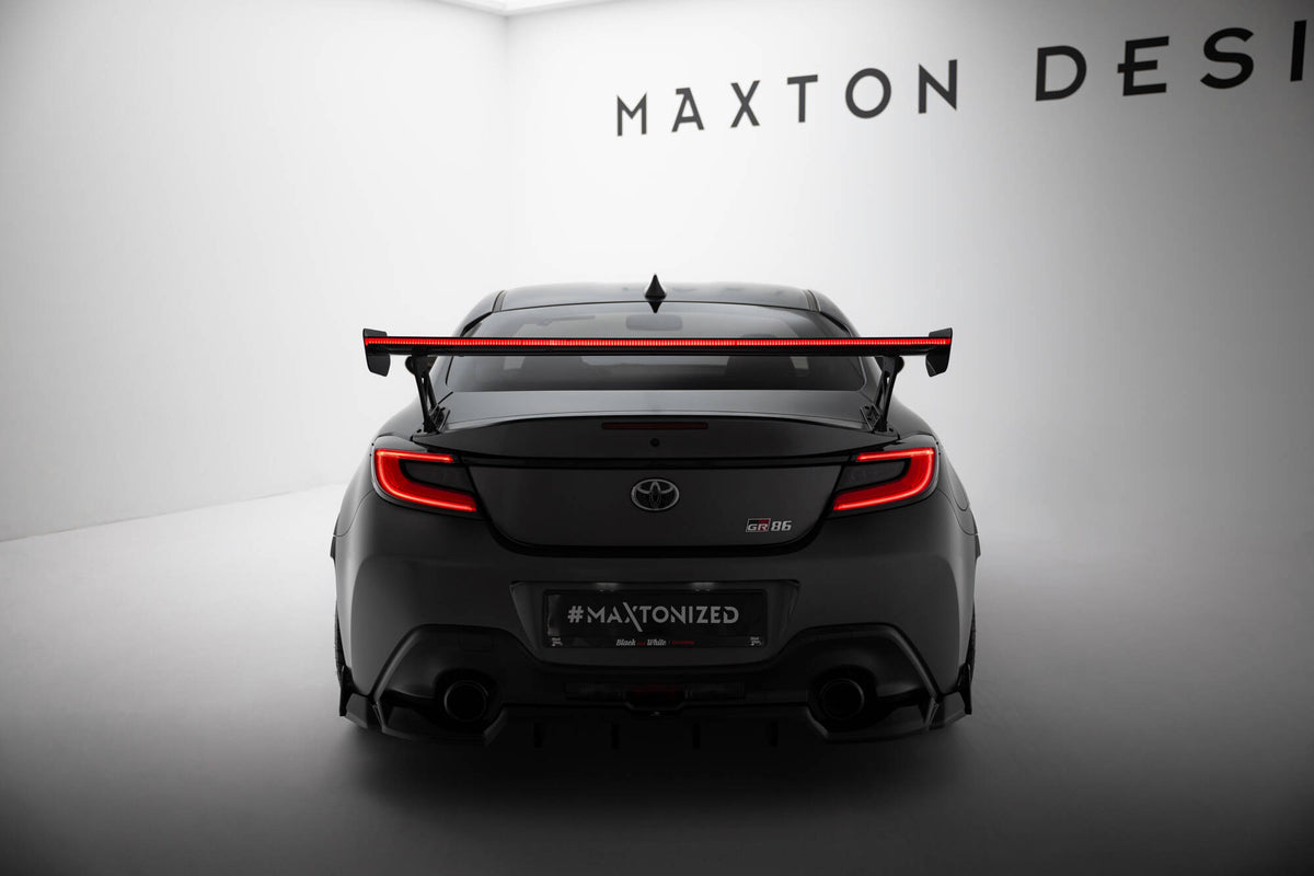 Maxton Design - Carbon Fiber Rear Wing with External Brackets Uprights + LED Toyota GR86 ...