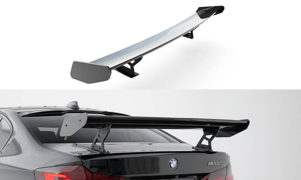 Maxton Design - Carbon Fiber Rear Wing with Internal Brackets Uprights BMW Series 5 / M5 Sedan ...
