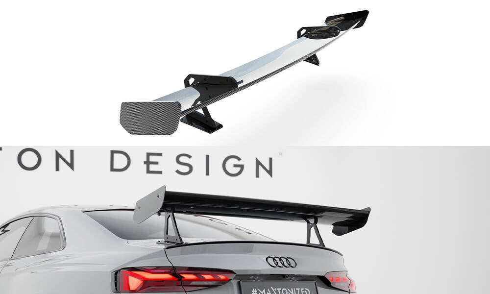 Maxton Design - Carbon Fiber Rear Wing with Upper Swan Mounting Audi A5 ...