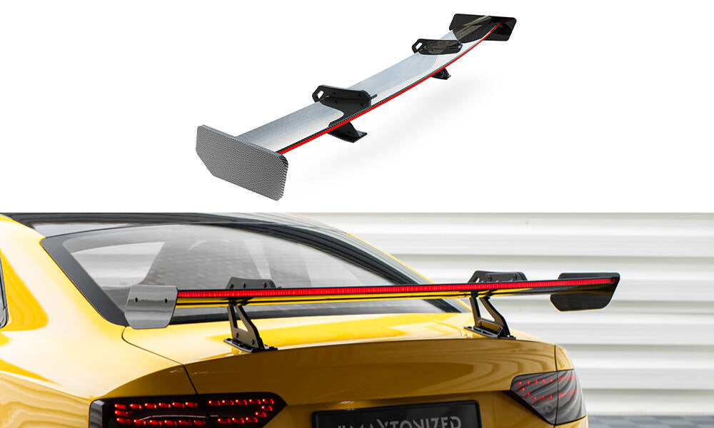 Maxton Design - Carbon Fiber Rear Wing with Upper Swan Mounting + LED ...