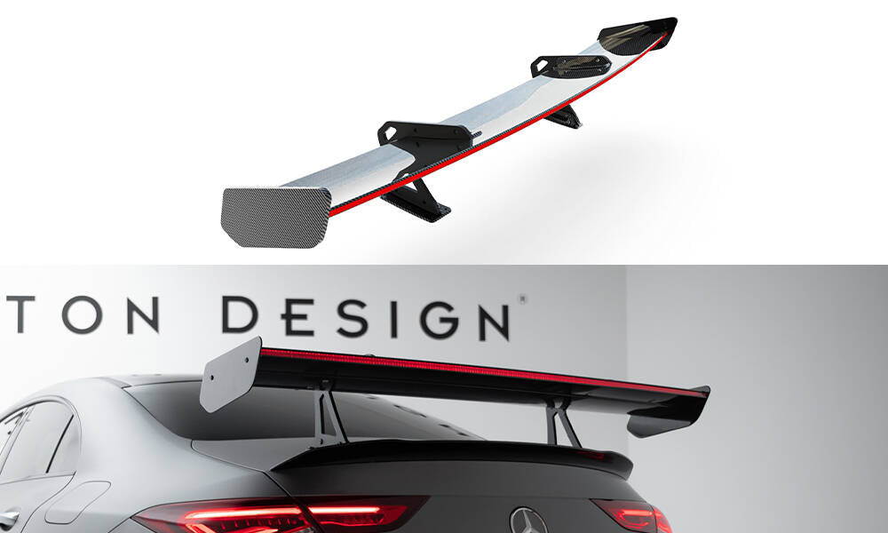 Maxton Design - Carbon Fiber Rear Wing with Upper Swan Mounting + LED ...