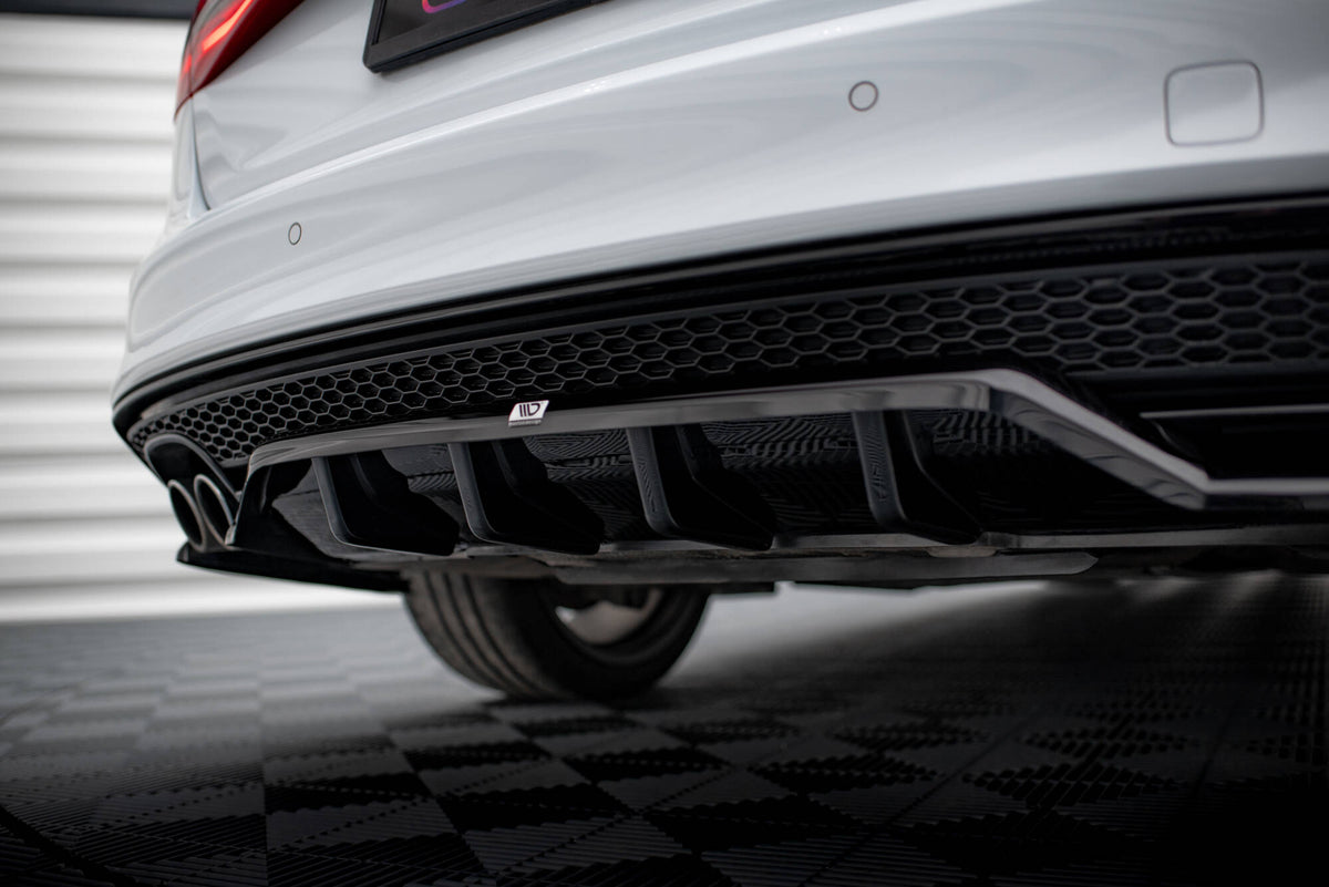 Maxton Design - Central Rear Splitter (with Vertical Bars) Audi A4 ...