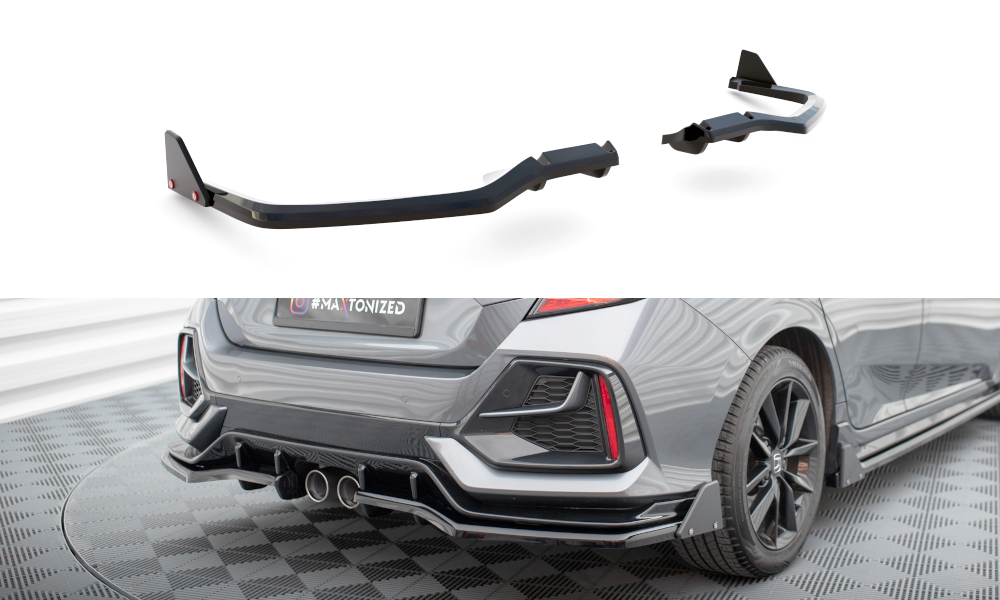 Maxton Design - Central Rear Splitter (with Vertical Bars) + Flaps ...