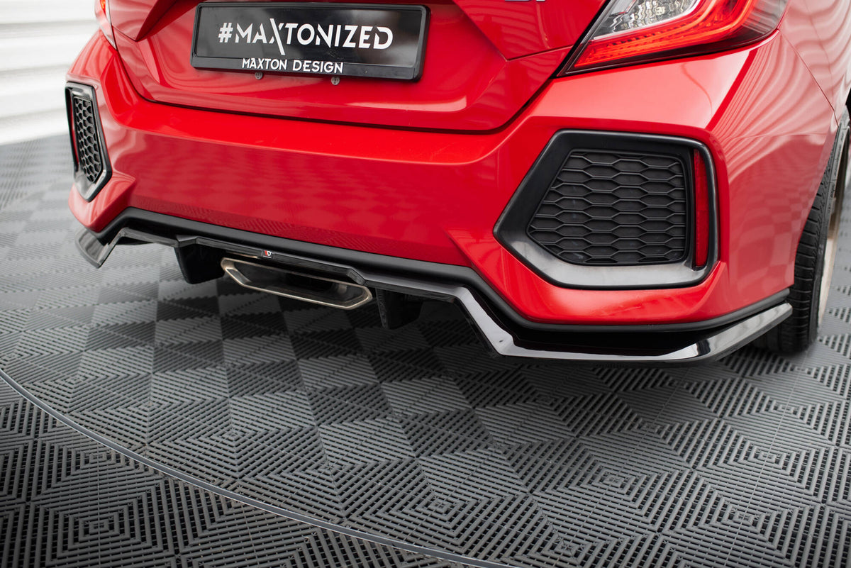 Maxton Design - Central Rear Splitter (with Vertical Bars) Honda Civic ...