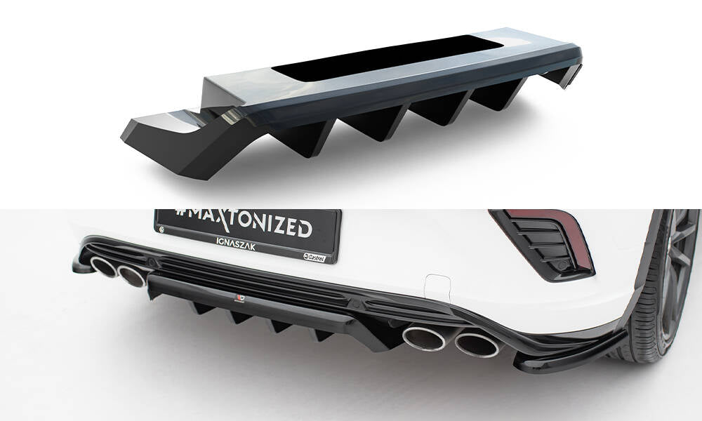 Maxton Design - Central Rear Splitter (with Vertical Bars) Volkswagen T ...