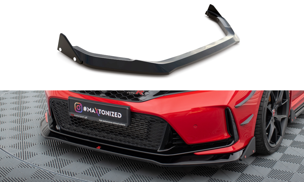 Maxton Design - Front Splitter V.1 + Flaps Honda Civic Type R MK11 ...