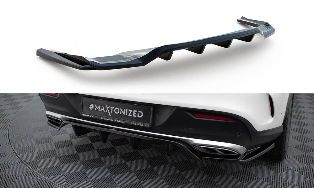 Maxton Design - Central Rear Splitter (with Vertical Bars) Mercedes ...