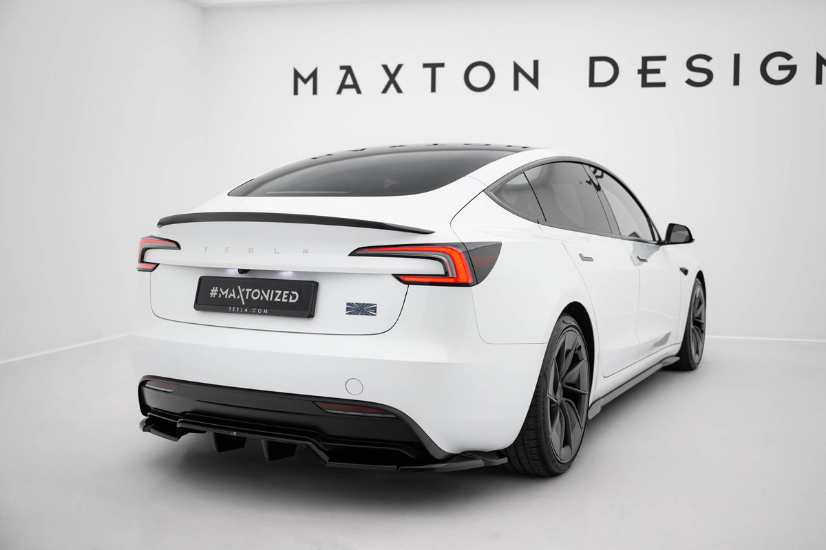 Maxton Design - Rear Splitter (with Vertical Bars) V.2 Tesla Model 3 ...