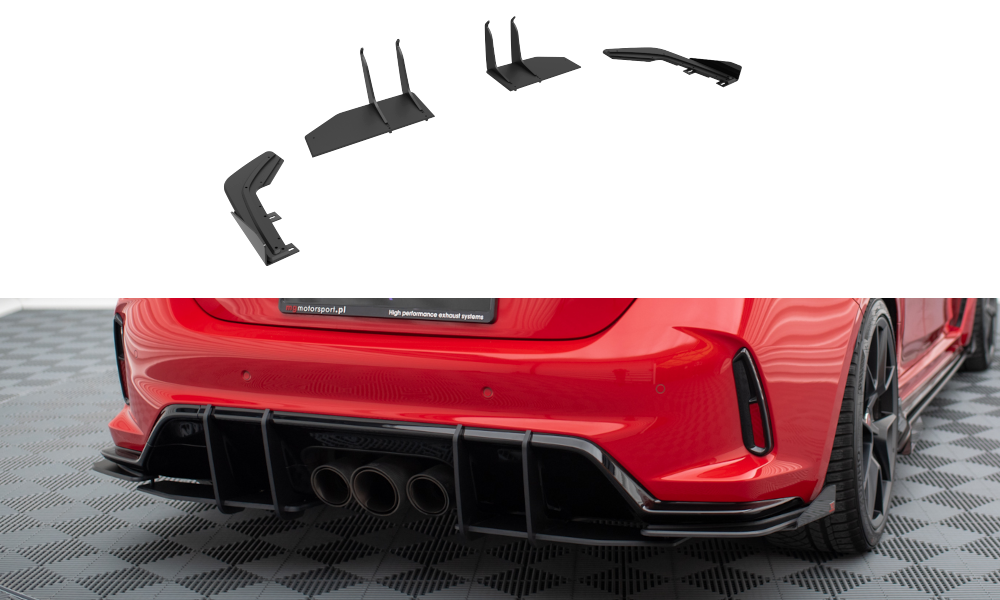 Maxton Design - Street Pro Rear Side Splitters + Flaps Honda Civic Type ...
