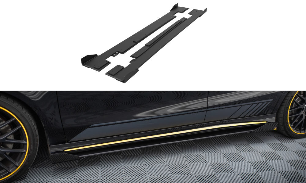 Maxton Design - Street Pro Side Skirts Diffusers + Flaps Mercedes Benz ...