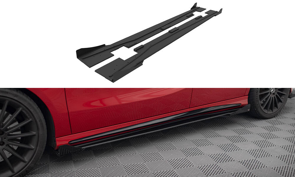 Maxton Design - Street Pro Side Skirts Diffusers + Flaps Mercedes Benz ...