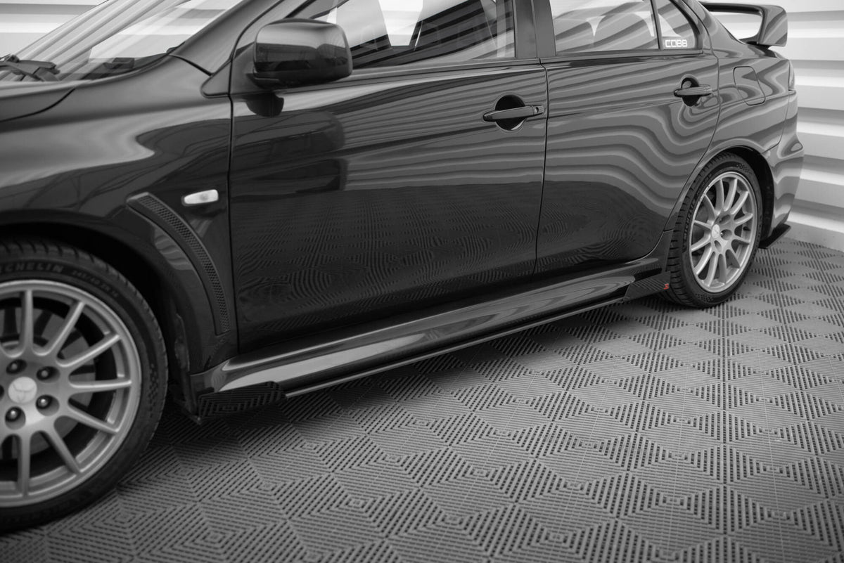 Maxton Design - Street Pro Side Skirts Diffusers + Flaps Mitsubishi ...