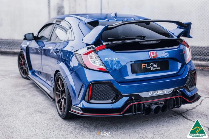 Flow Designs - Rear Splitters Honda Civic Type R FK8 | Royal Body Kits