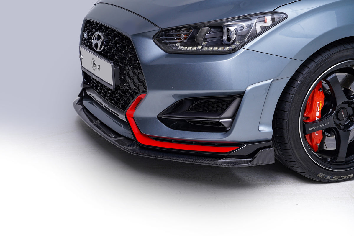 Adro - Carbon Fiber Front Lip V.2 Type A Hyundai Veloster N | Royal ...