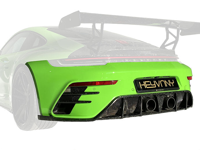 Keyvany - Rear Bumper With Diffuser Porsche 992 GTR | Royal Body Kits
