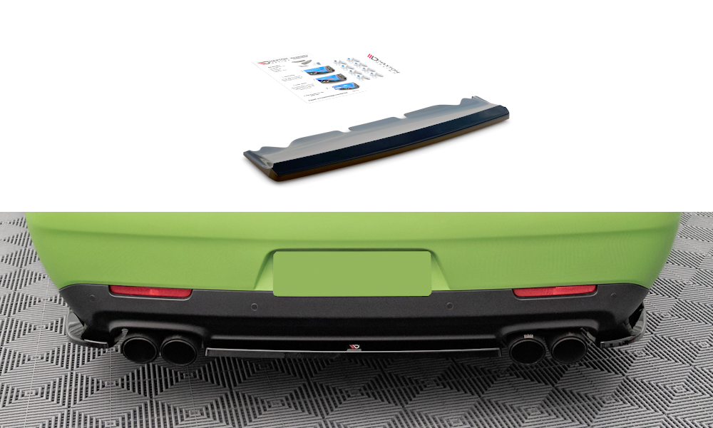 Maxton Design - Central Rear Splitter Dodge Challenger SRT Hellcat Wide ...