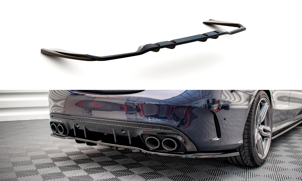 Maxton Design - Central Rear Splitter (with Vertical Bars) Mercedes ...
