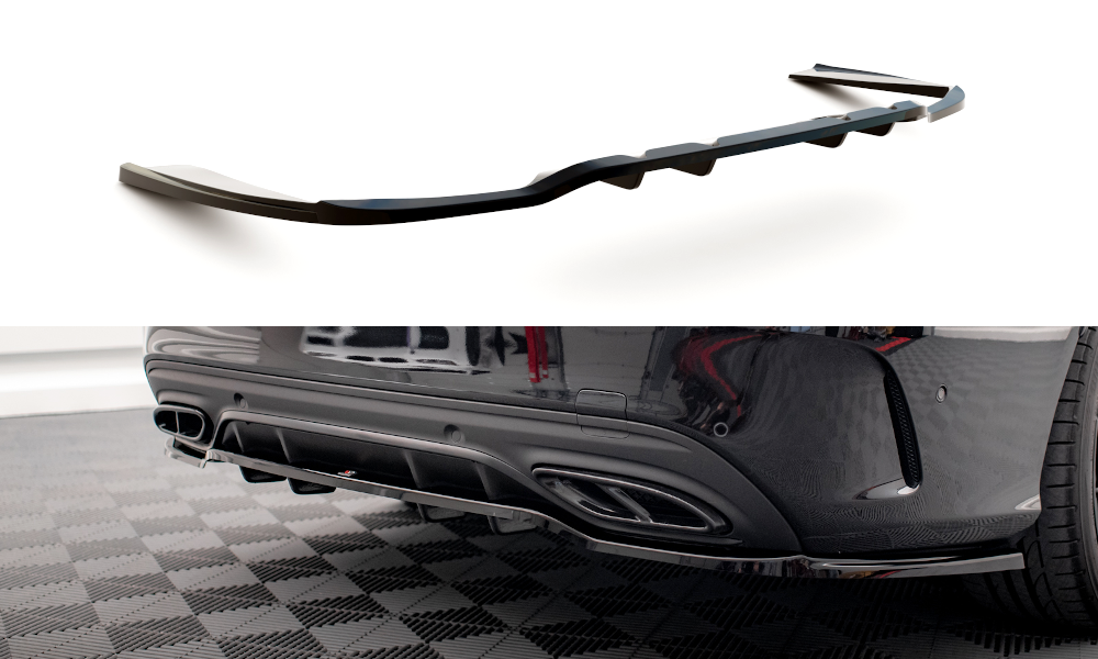 Maxton Design - Central Rear Splitter (with Vertical Bars) Mercedes ...