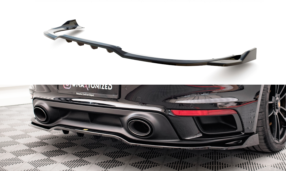 Maxton Design - Central Rear Splitter (with Vertical Bars) Porsche 911 ...