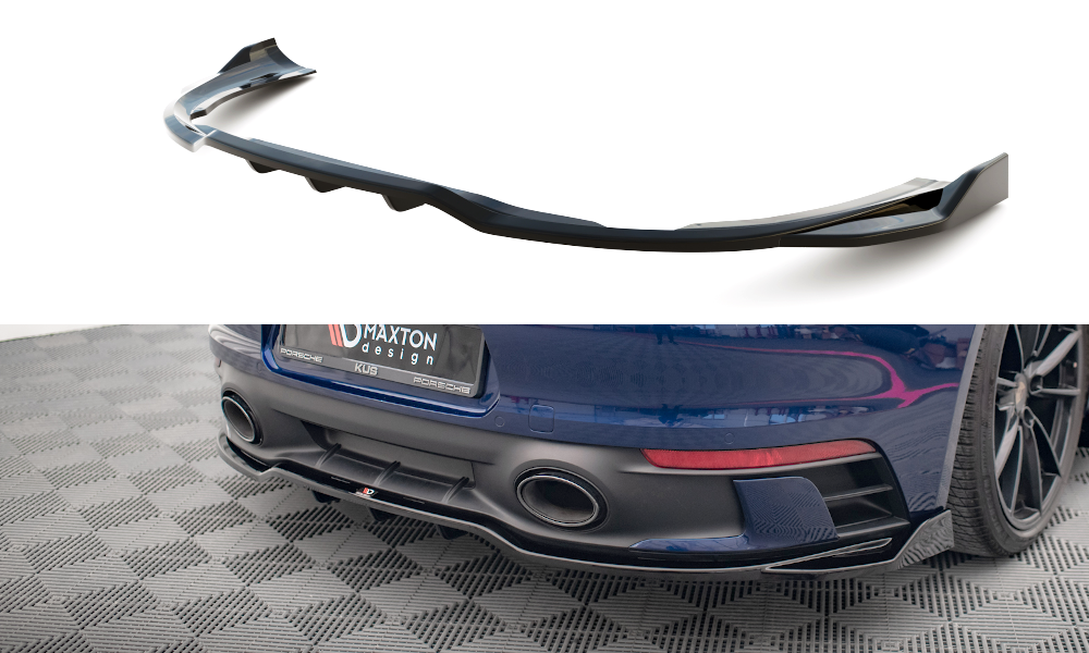 Maxton Design - Central Rear Splitter (with Vertical Bars) V.2 Porsche ...