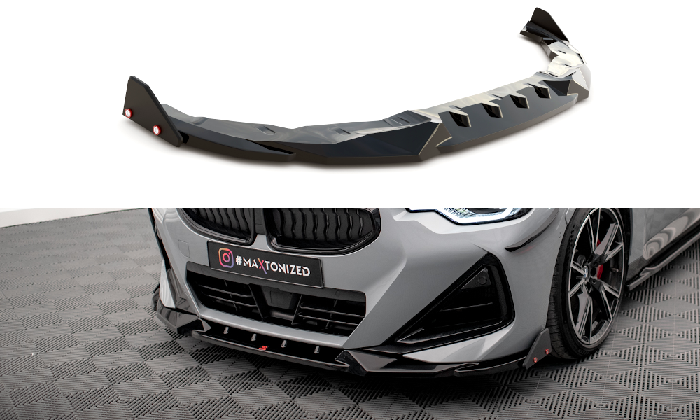 Maxton Design - Front Splitter V.2 + Flaps BMW Series 2 Coupe M-Pack ...