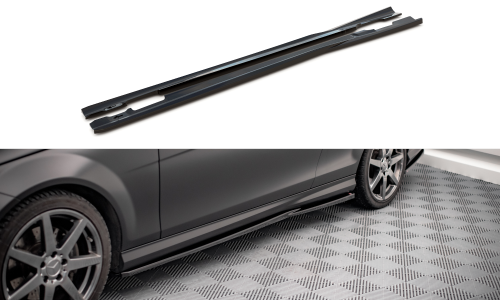 Maxton Design - Side Skirts Diffusers Mercedes Benz C-Class Coupe/Sedan ...