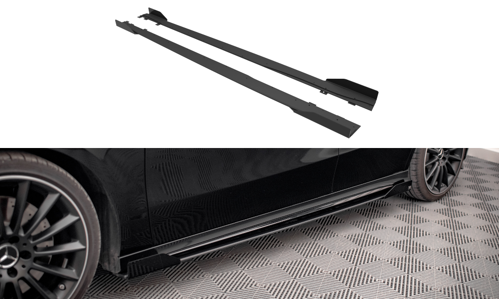 Maxton Design - Street Pro Side Skirts Diffusers + Flaps Mercedes A35 ...